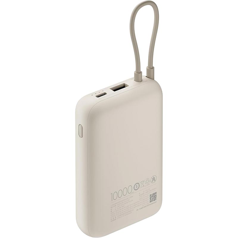 Xiaomi 10000mAh Power Bank with Integrated Cable – Fast Charging | Slim ...
